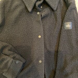 ALO Yoga | Jackets & Coats | Alo Yoga Black Teddy Jacket | Poshmark